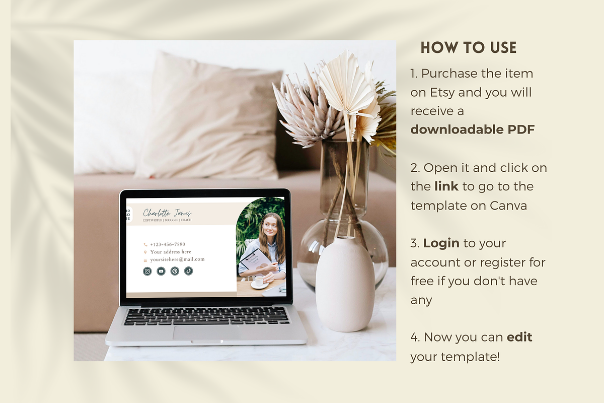 Business Coach Email Signature Canva, an Email Template by Golden ...