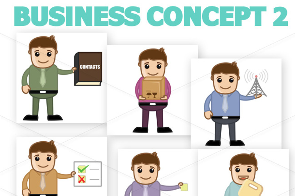 30+ Business Cartoons Concepts 2, a Work Illustration by TrueMitra Designs