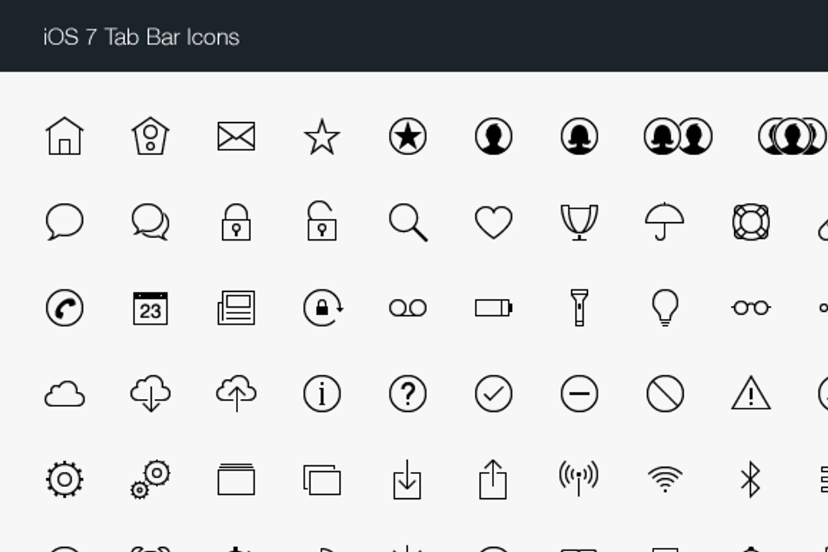 300+ iOS 7 Tab Bar Icons | IconBeast, an Icon by thebeast | Creative Market