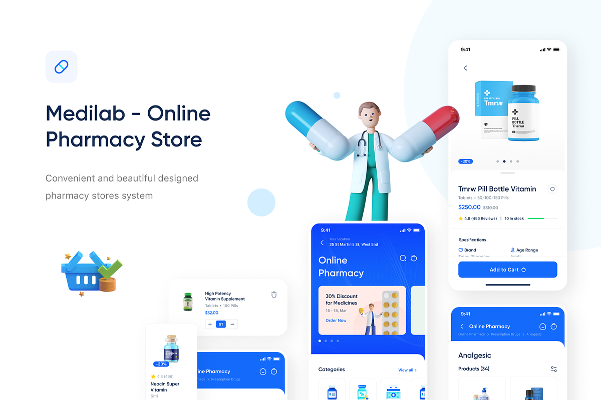 Medilab - Super Medical App UI Kit, an UI Kit Template by tmrw ...