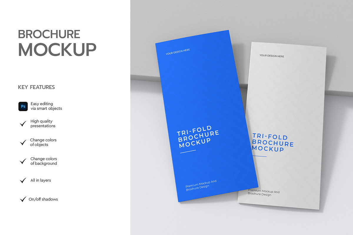 Tri-Fold Brochure Mockup Set