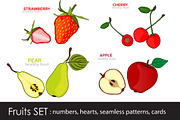 Fruits Set, a Food Illustration by Sunset&Sea Design