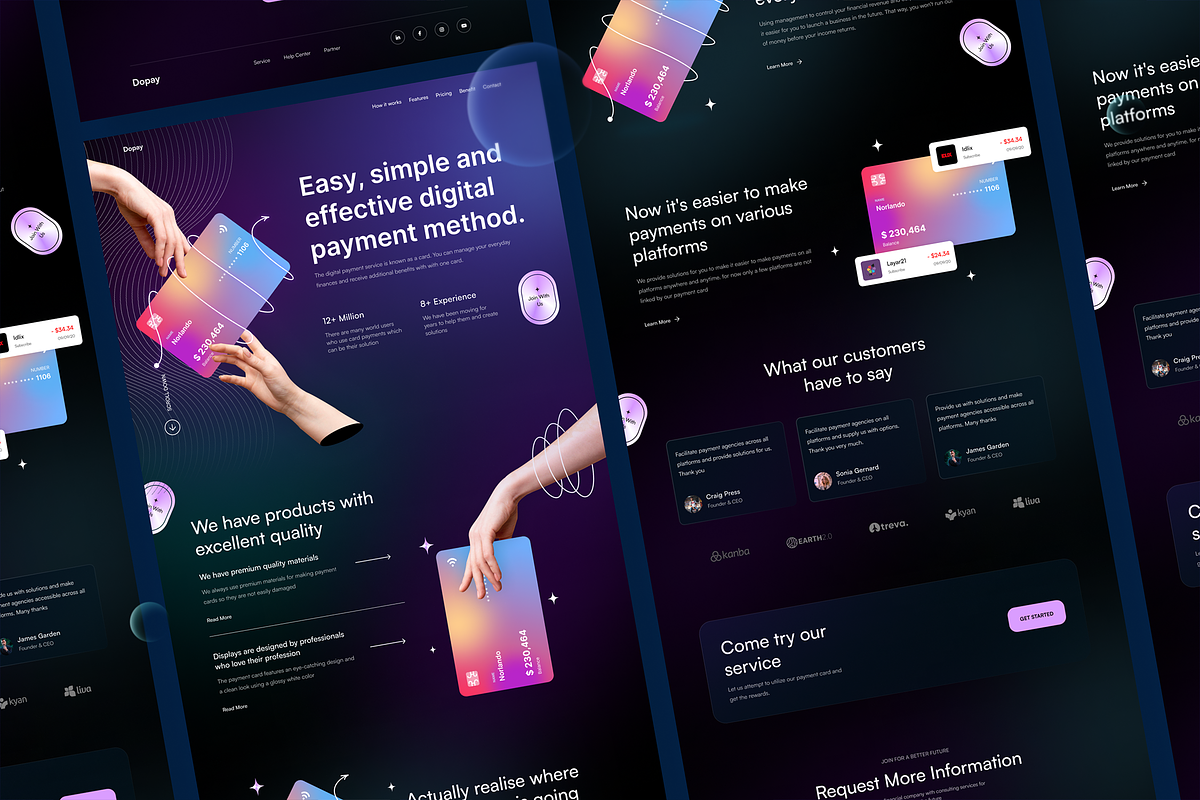 Dopay - Payment Card Landing Page, a Landing Page Template by SLAB! Design