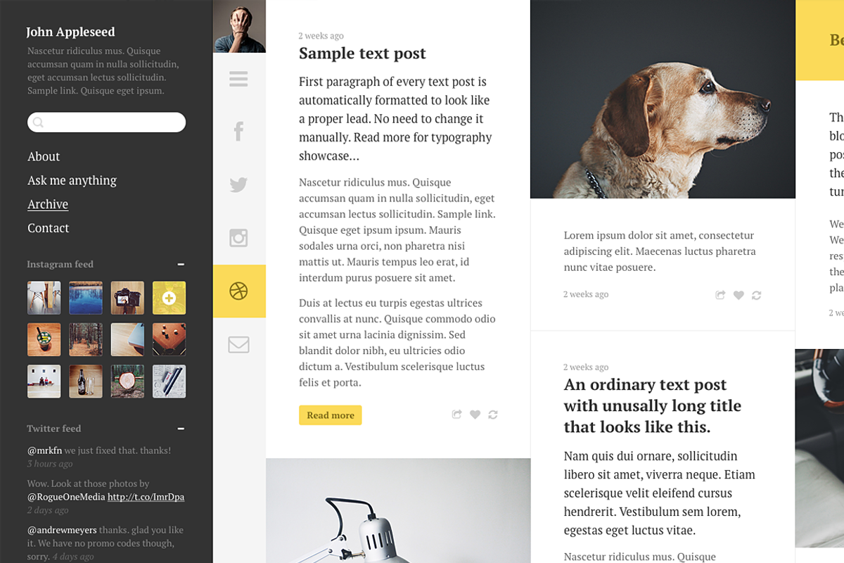 Columns tumblr theme, a Websites & App Template by Pixel Revel