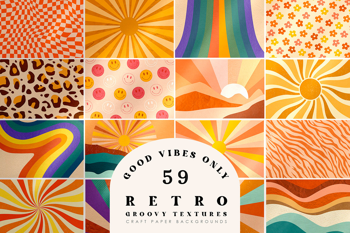 Retro Vibes Abstract Paper, a Texture Graphic by NassyArt