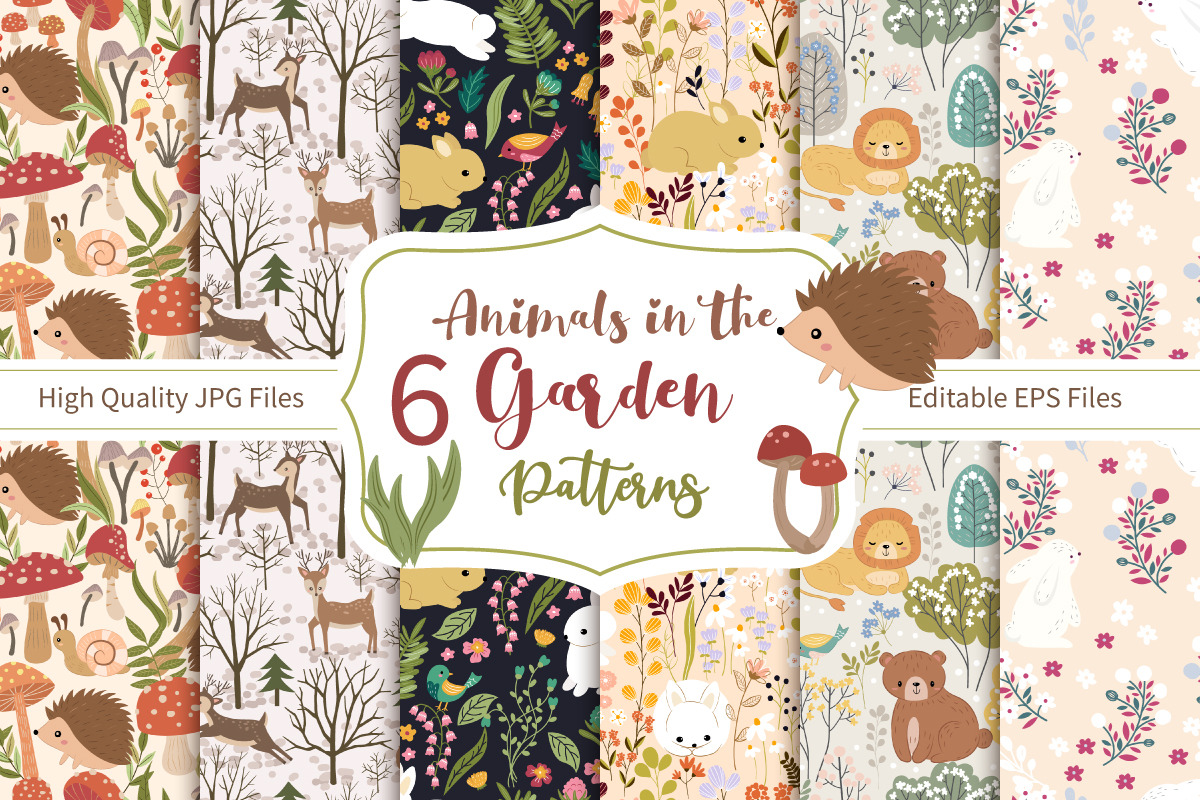 Forest and Garden Seamless Patterns