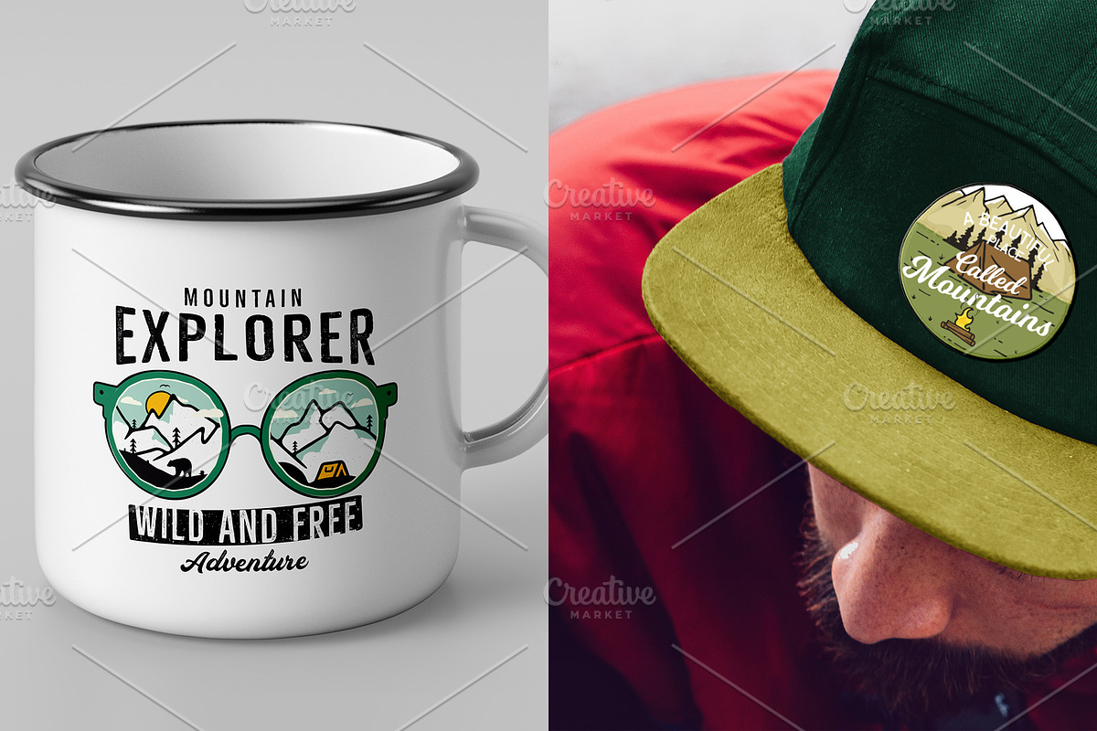 Retro Camp Badges Logos. Part 4, a Branding & Logo Template by ...