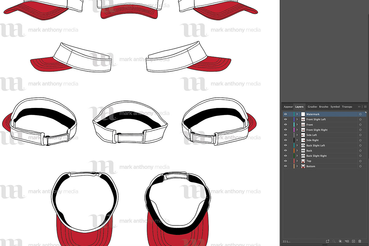 Visor Hat - Vector Template Mockup