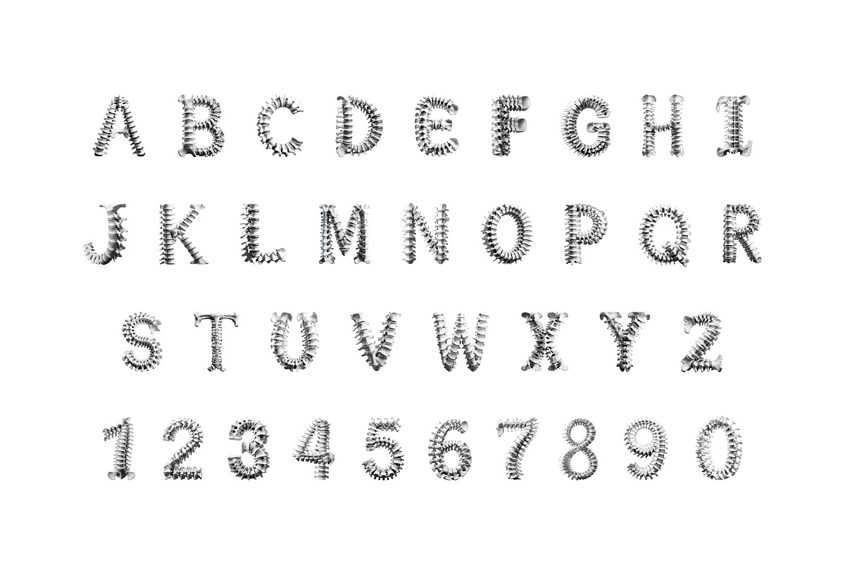 Bones 3D Font, a Font by Loudoun Design Co.