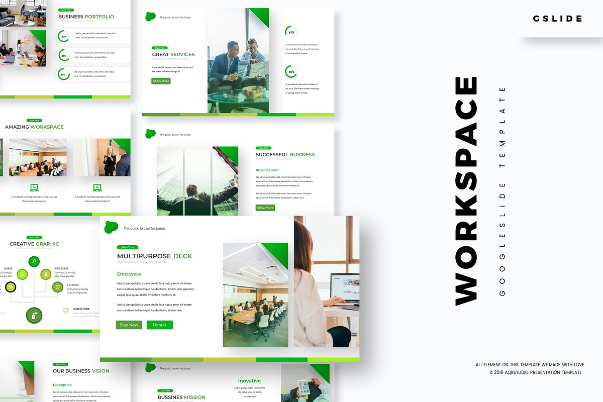 Workspace - Google Slides Template, a Presentation Template by AQR Studio