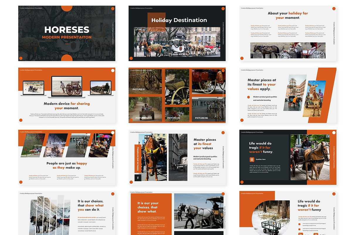 Horeses - Google Slides Template, a Presentation Template by AQR Studio