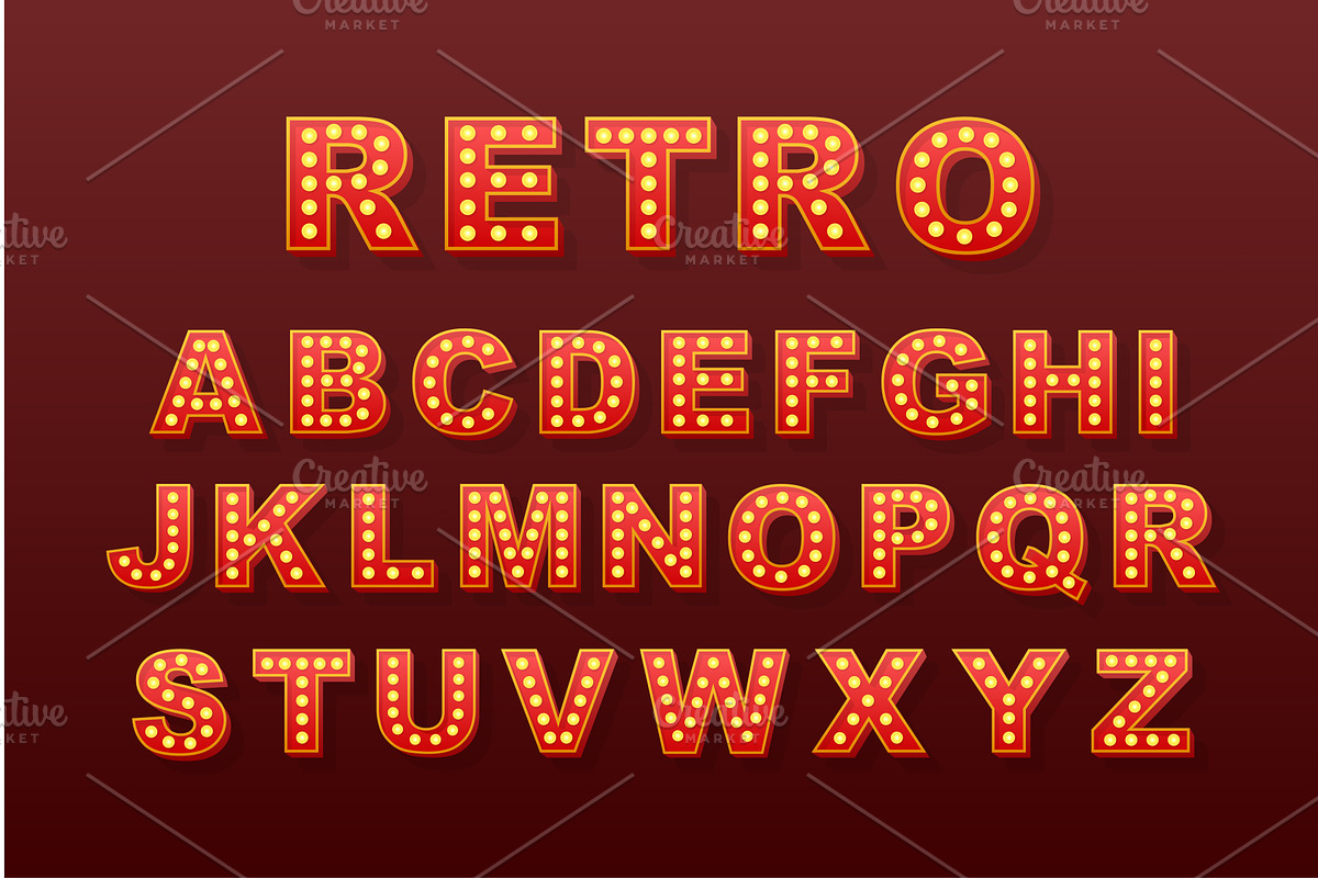 Retro light text, great design for, an Illustration by DG-Market