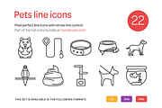 Pets Line Icons Set, an Icon by Vectopus.com