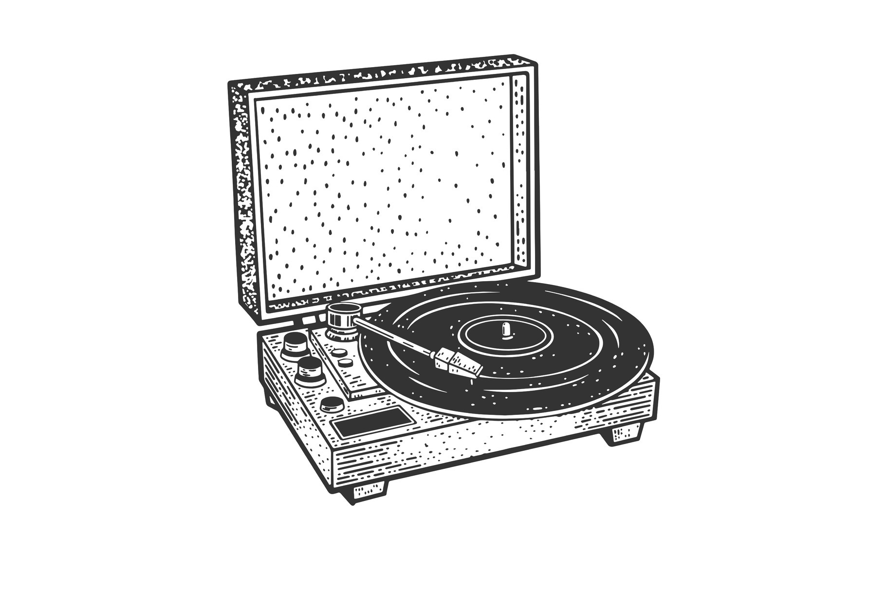 Turntable Record player sketch, an Object Illustration by AlexArt