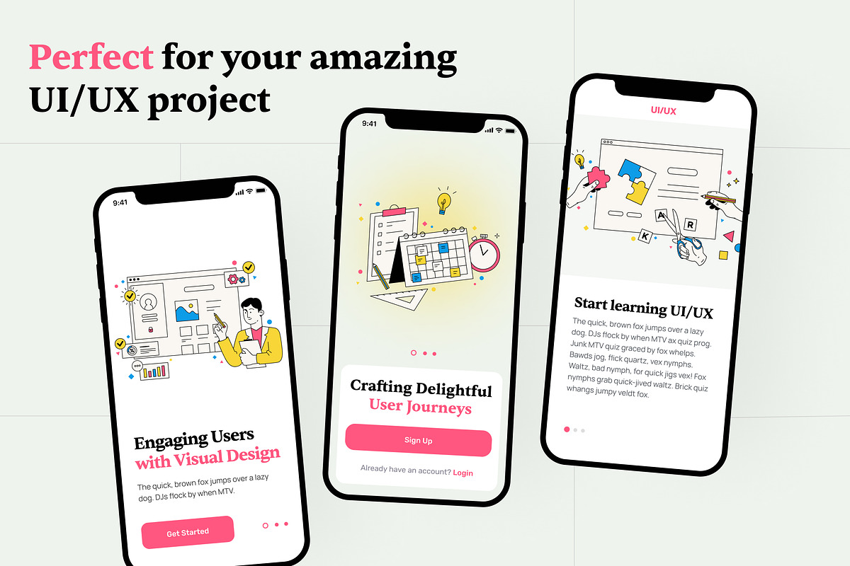 UI/UX Design Illustration Set