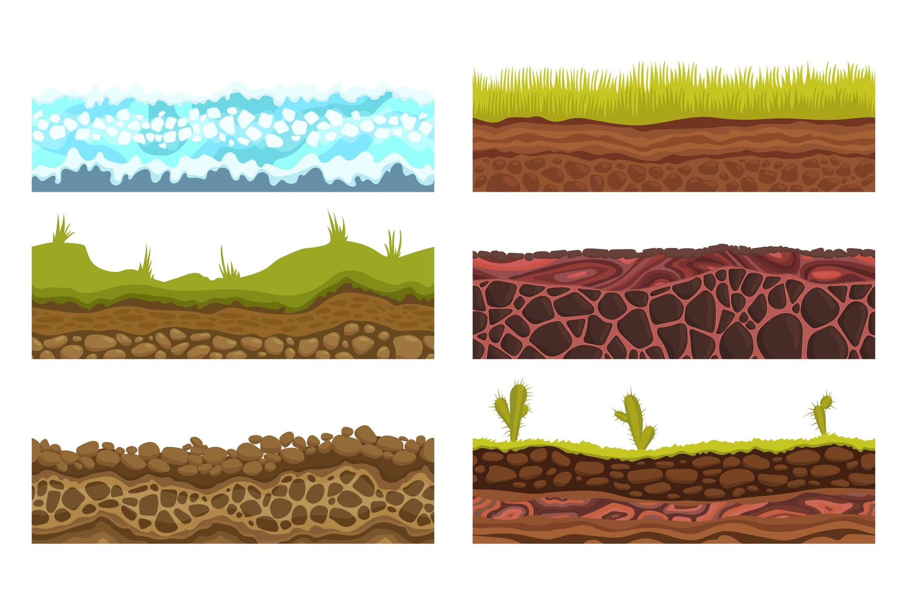 Seamless grounds, soils and land | Texture Illustrations ~ Creative Market