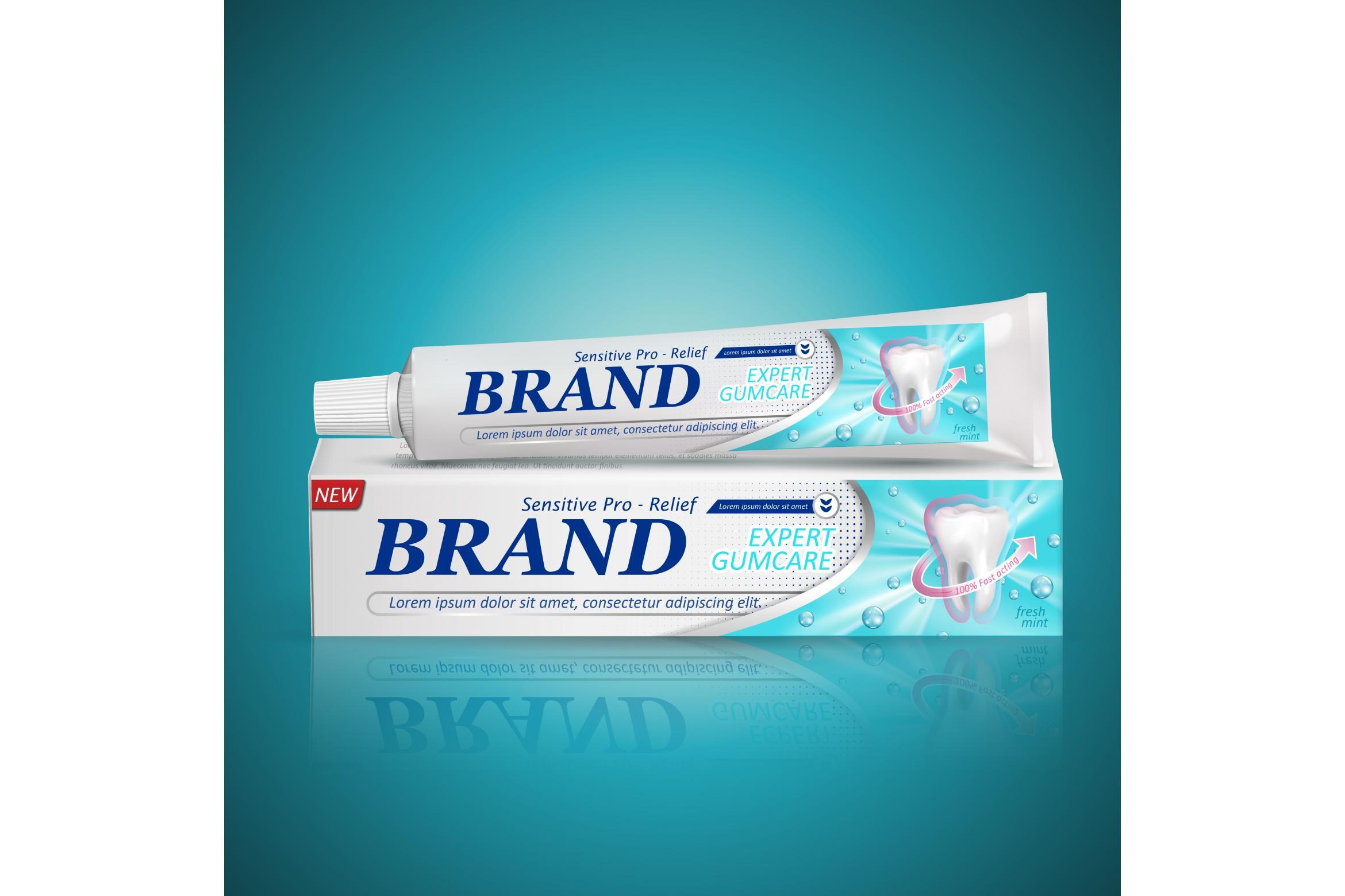 toothpaste package design, a Healthcare Illustration by TotallypicRF