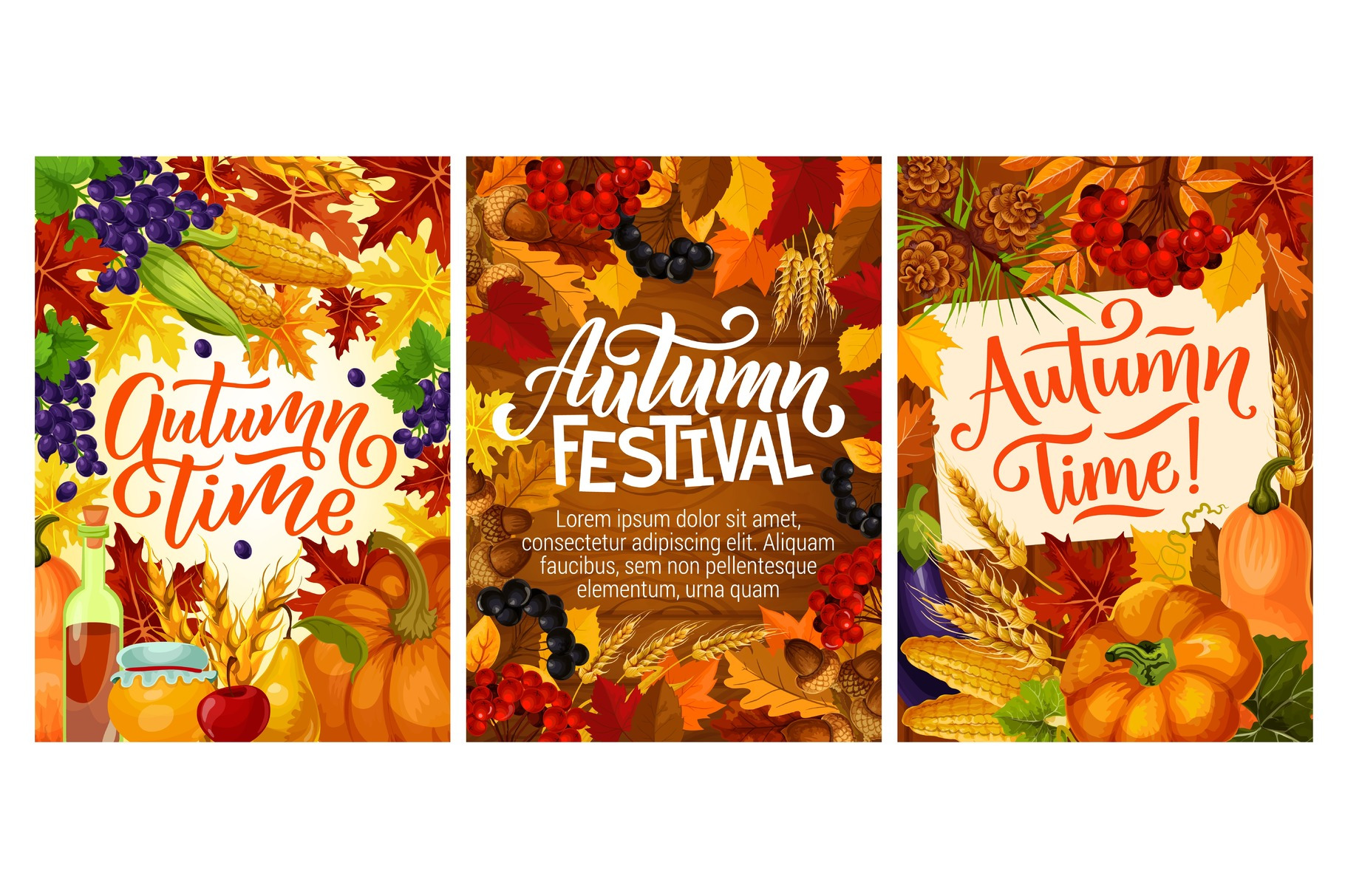 Atumn fall posters, a Food Illustration by Vector Tradition