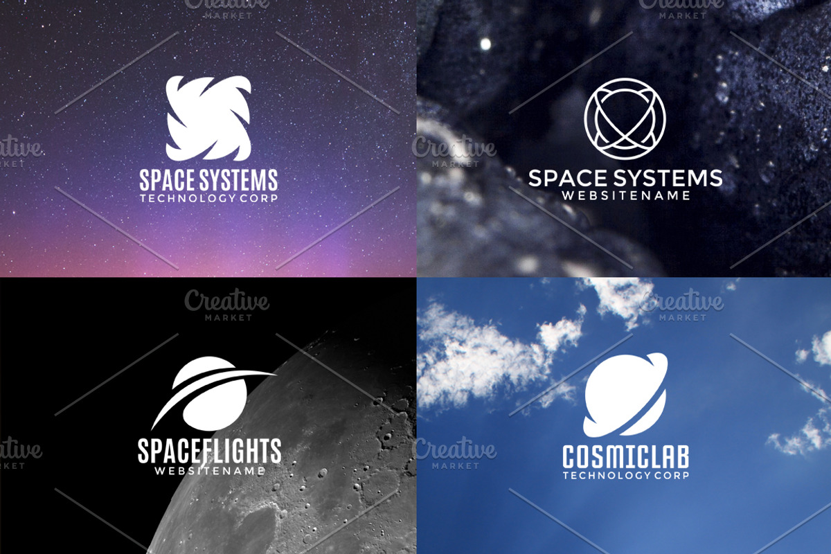 Set of space logos, a Branding & Logo Template by pne-design