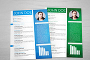 4 Colorful Textured Print Resumes, a Resume Template by Dragoș Neagu