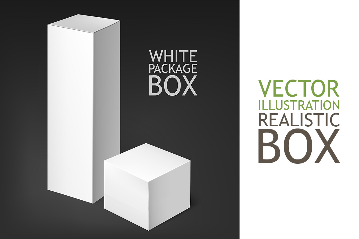 Set Realistic White Boxes | Work Illustrations ~ Creative Market