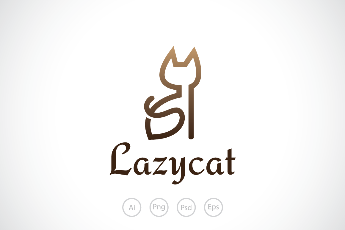 Beautiful Lazy Cat Logo Template, a Branding & Logo Template by ...