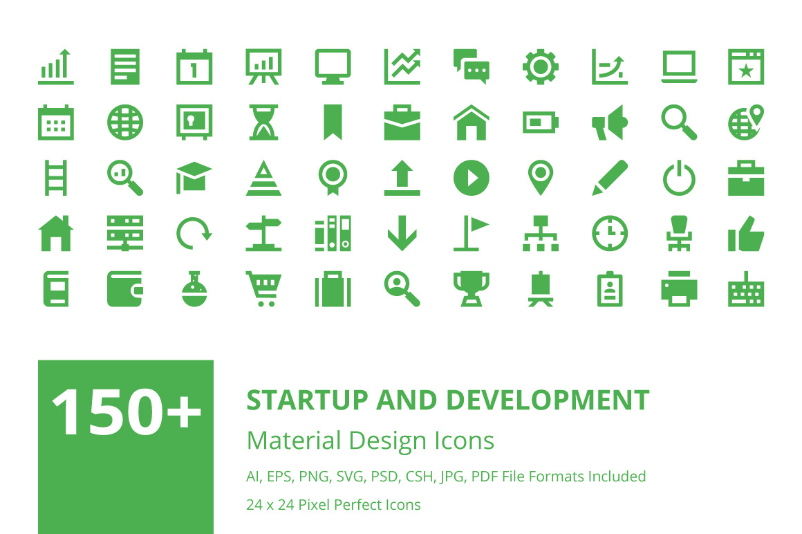 150+ Startup and Development Icons, an Icon by Creative Stall