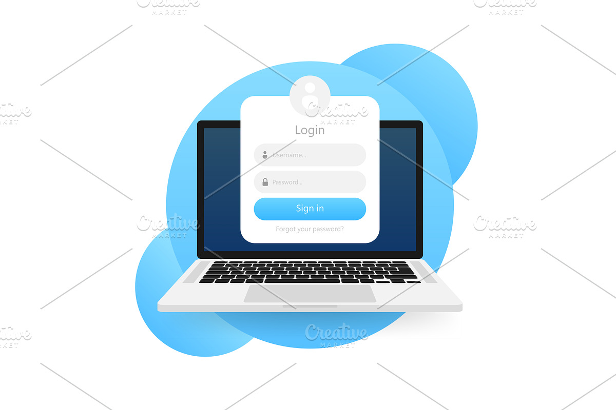Login form icon. Login form page, a Technology Illustration by UP ...