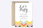 Cheerful Chevron Invite Template, an Invitation Template by origamiprints
