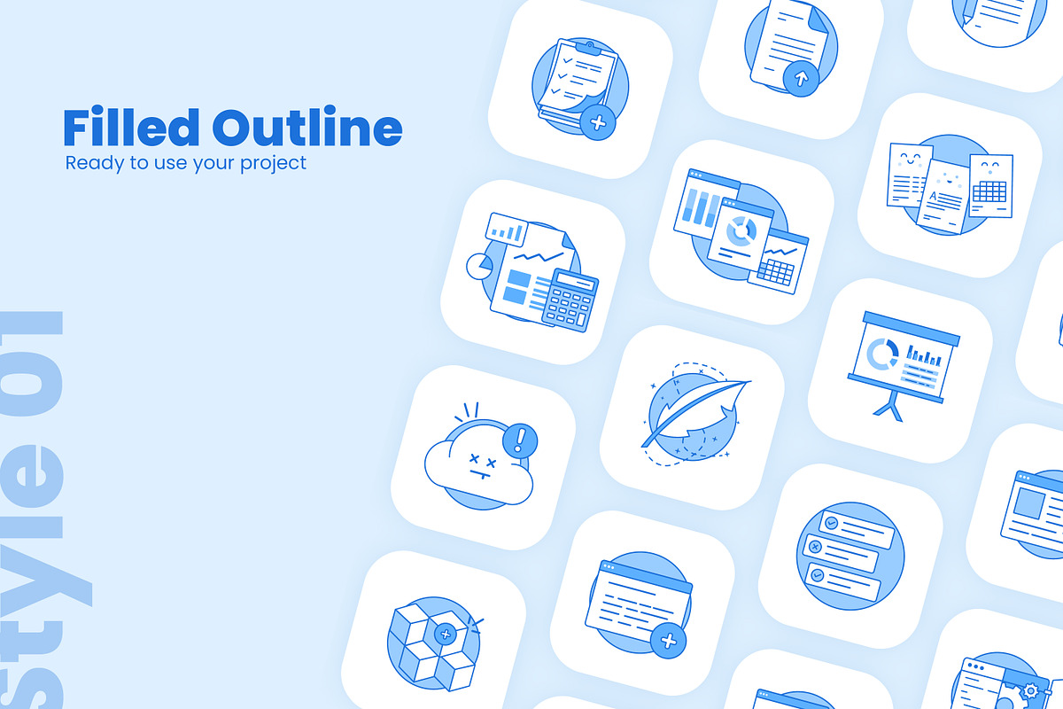 120 Empty State Icon Pack, an Outline Icon by Graphic Park