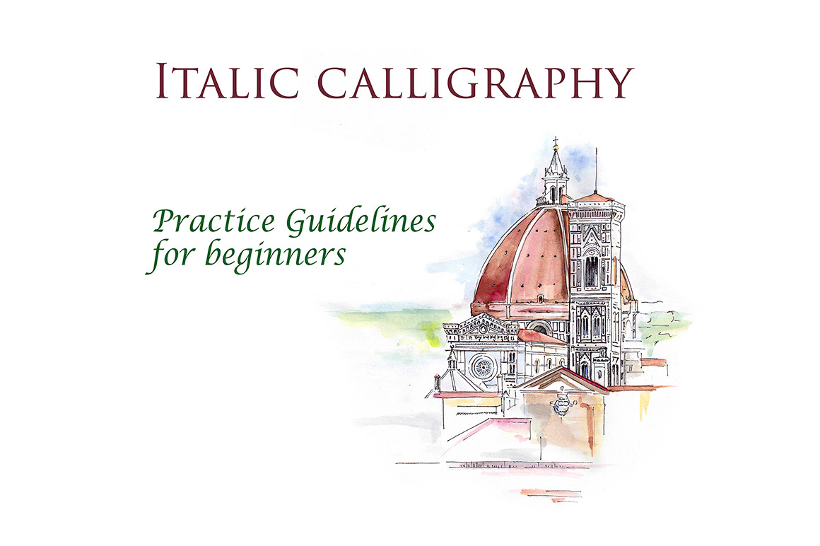 Italic calligraphy Guidelines, a Brochure Template by Tatiana Litera