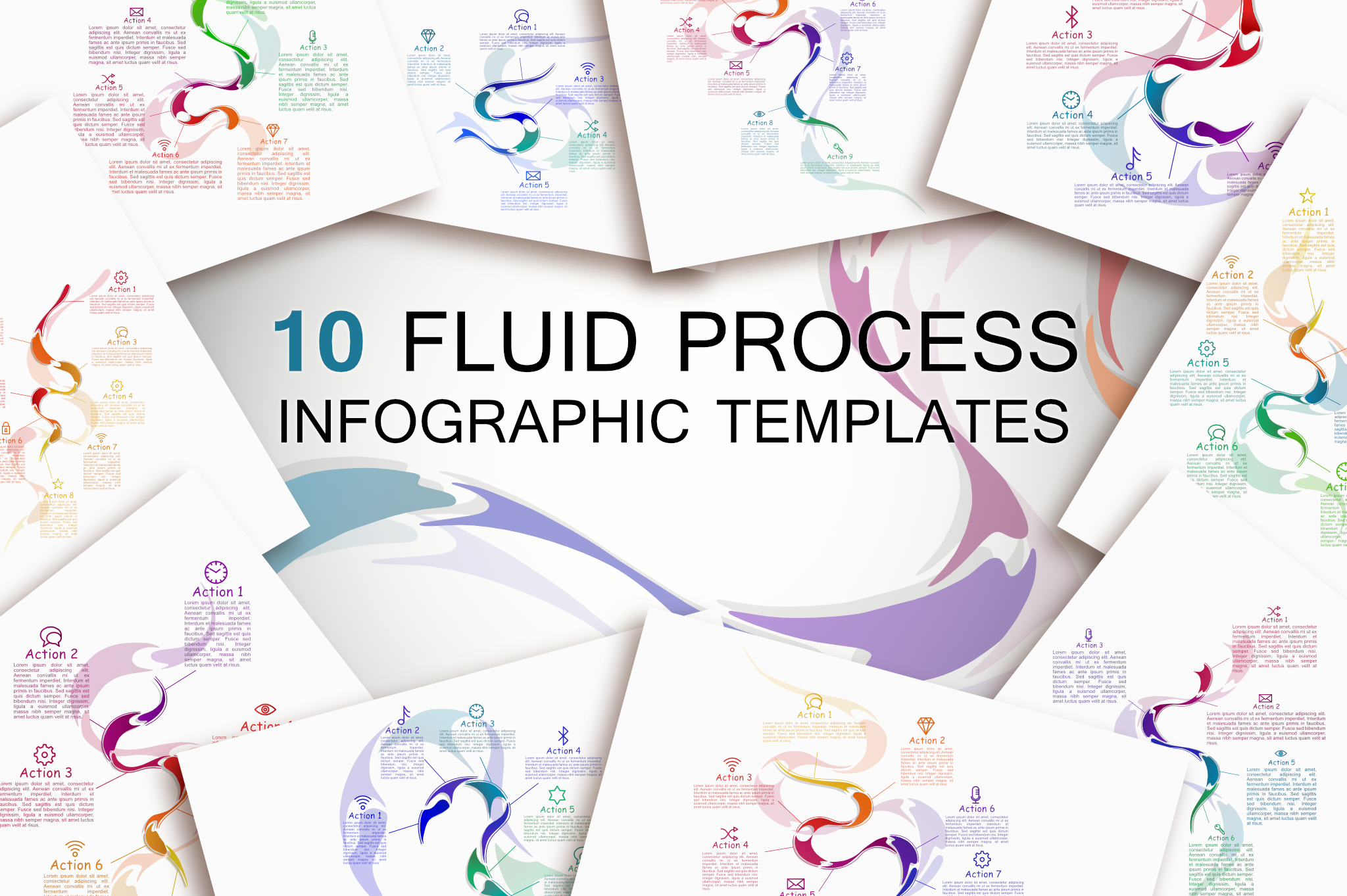 10 Fluid Process Infographics, an Education Illustration by xresch