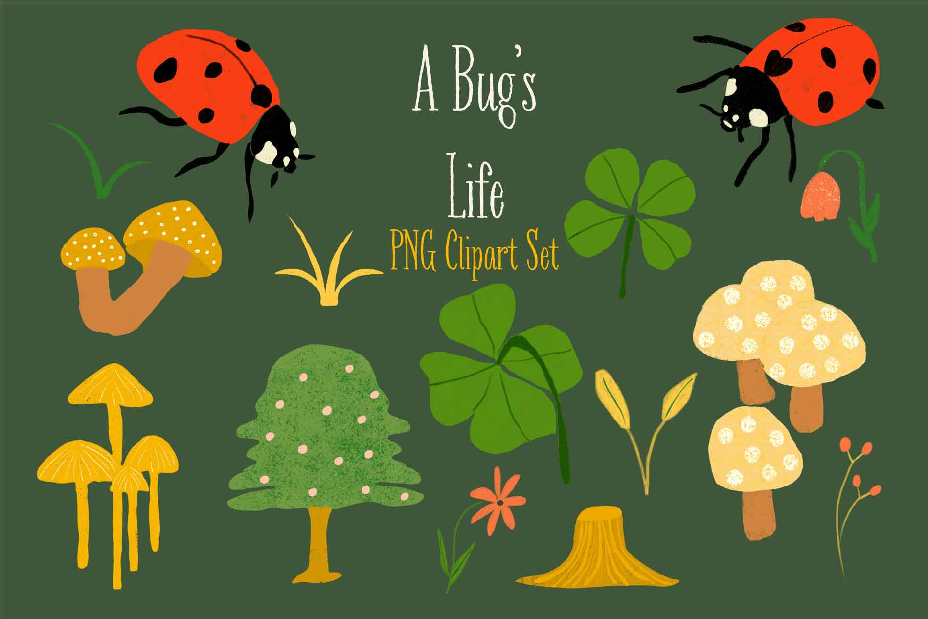 A Bug's Life Kids Nature Clipart, an Illustration by Inez Jestine