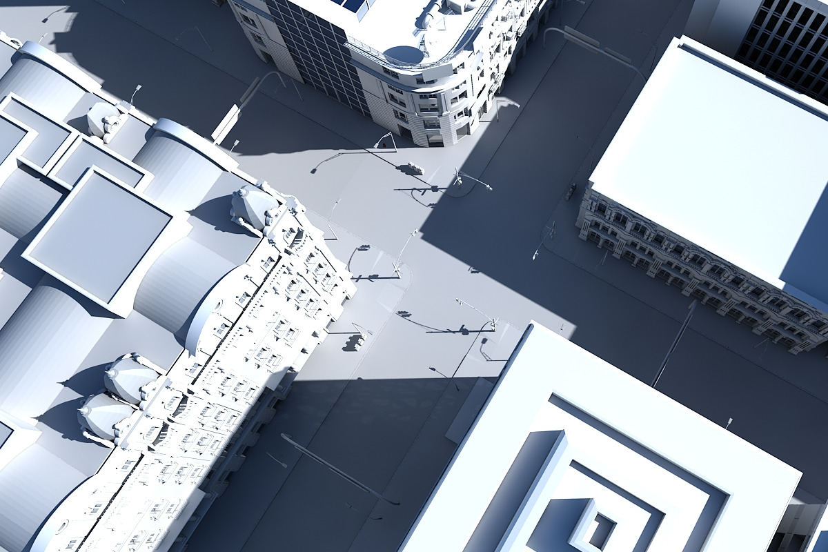 City Intersection 02, an Architecture 3D Model by Giimann