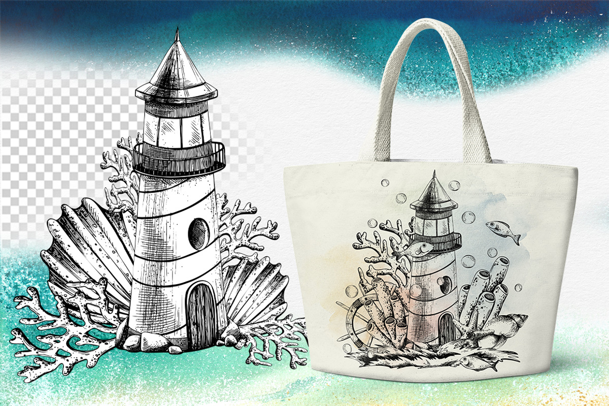 Nautical clip-art line-art graphic, an Animal Illustration by NATASHA CHU