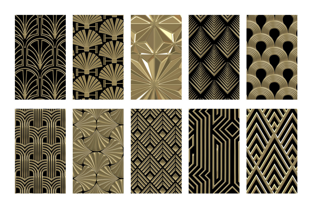 3D Art Deco Patterns for Photoshop, a Pattern Graphic by DesignerCandies
