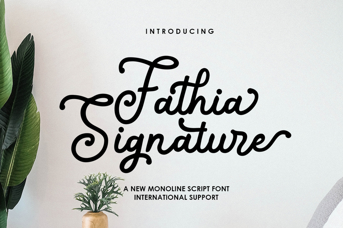Fathia Signature, a Script Font by Akifatype.