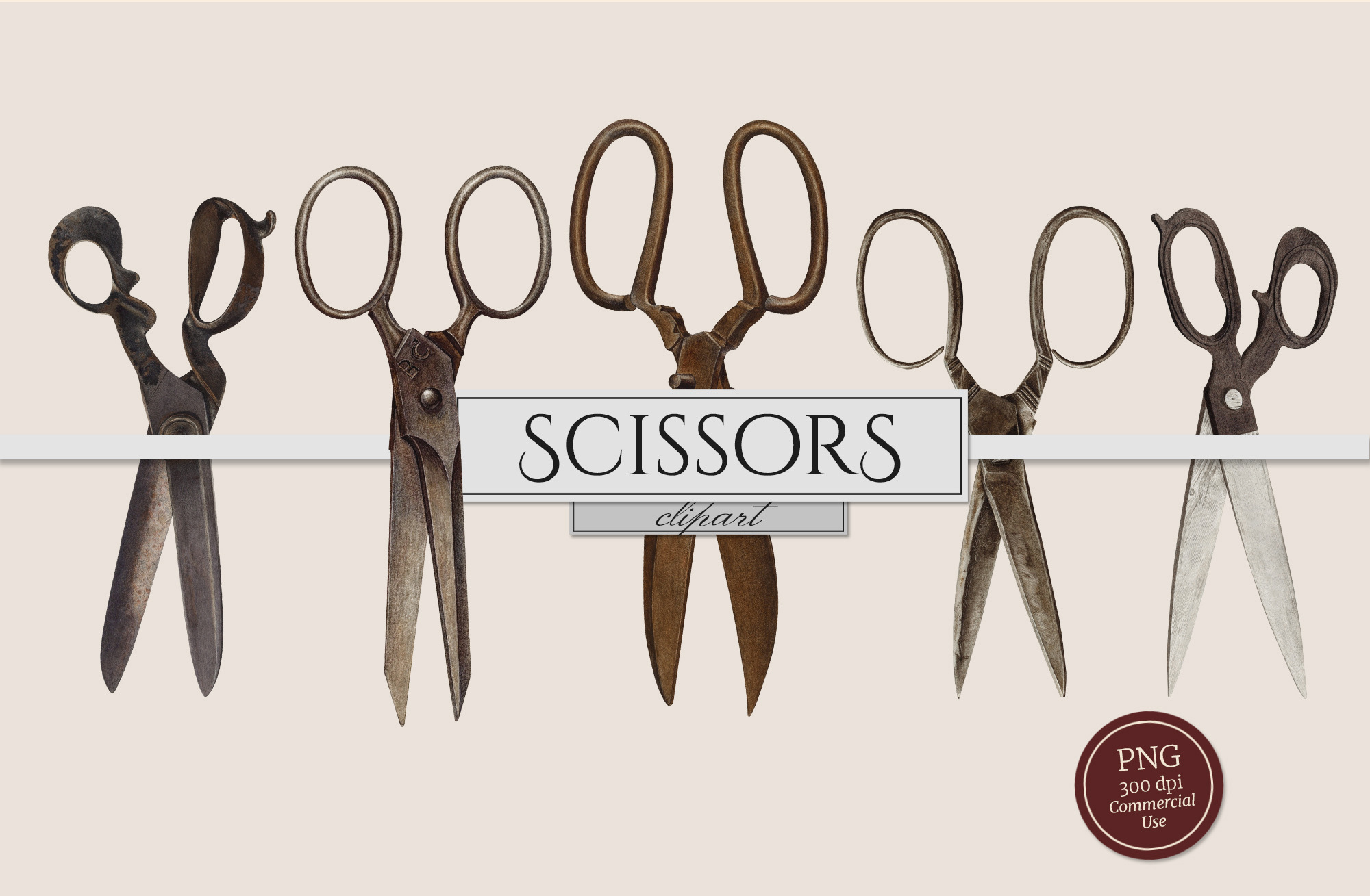 Scissors Clipart Set, an Illustration by Secret Helper