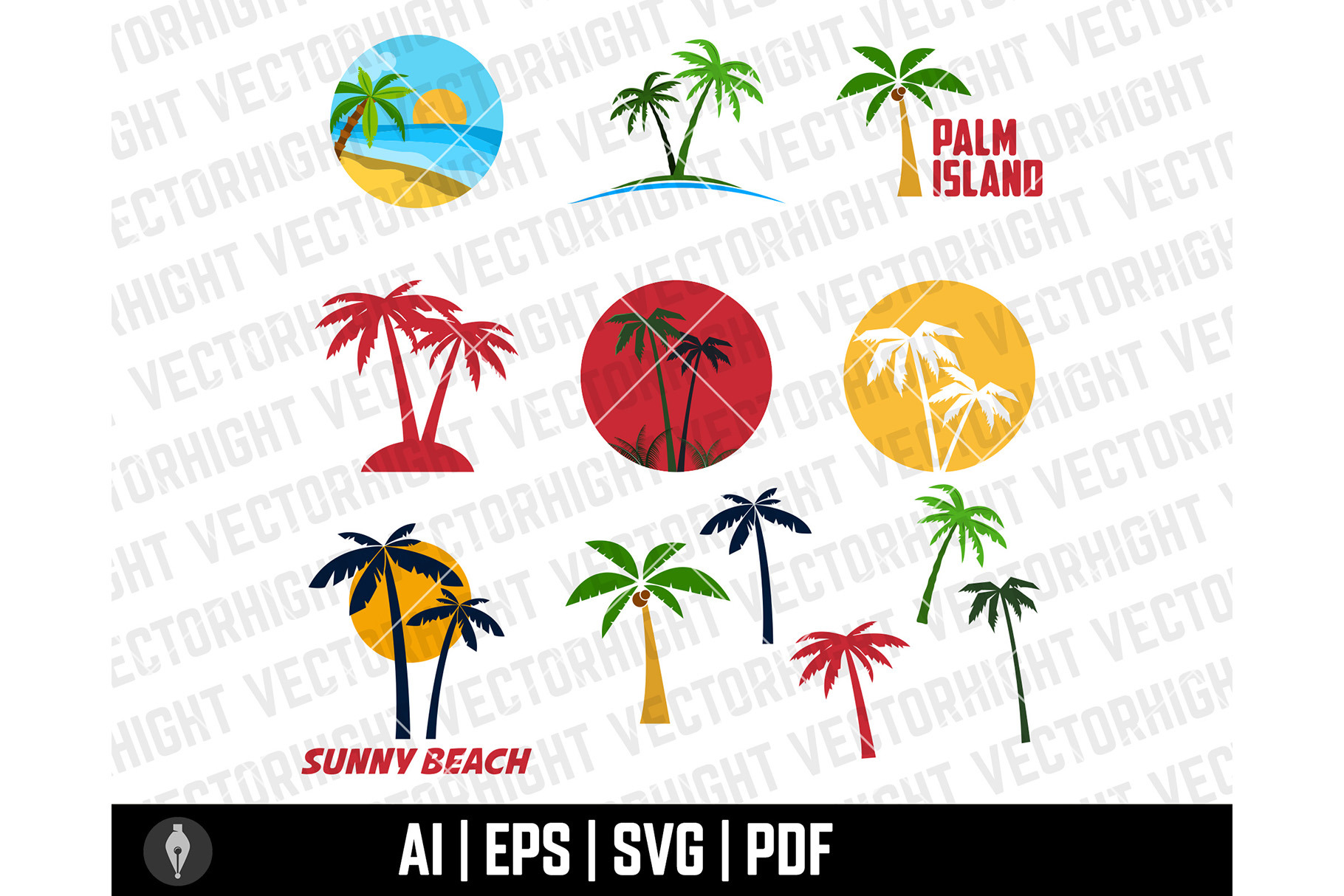 Palm Trees Vector, Palm SVG, Eps | Icons ~ Creative Market