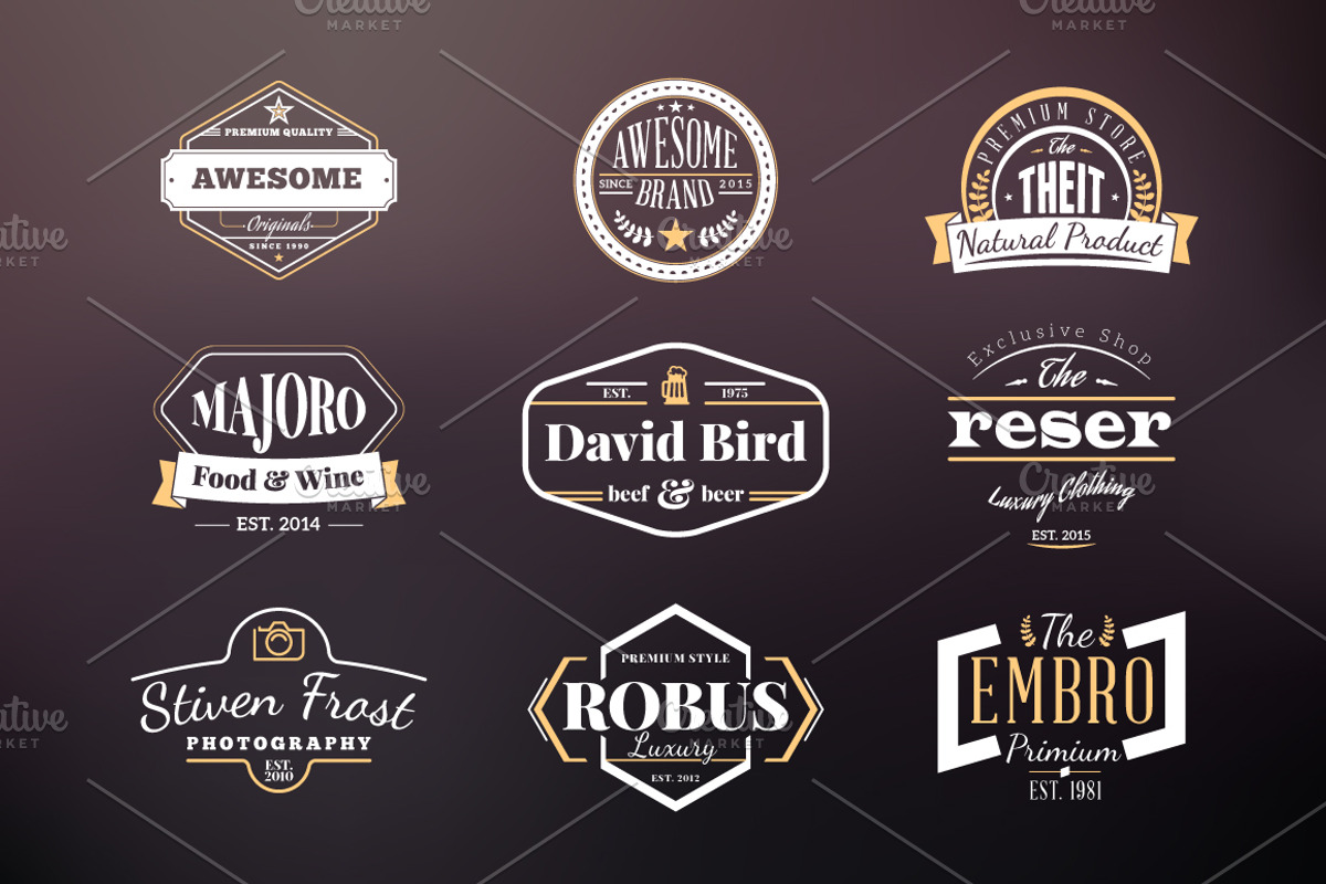 Set of Vintage Badges, a Branding & Logo Template by AntartStock