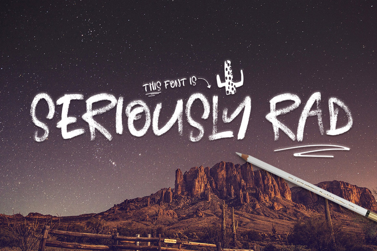 Seriously Rad Brush Font, a Font by Creativeqube Design