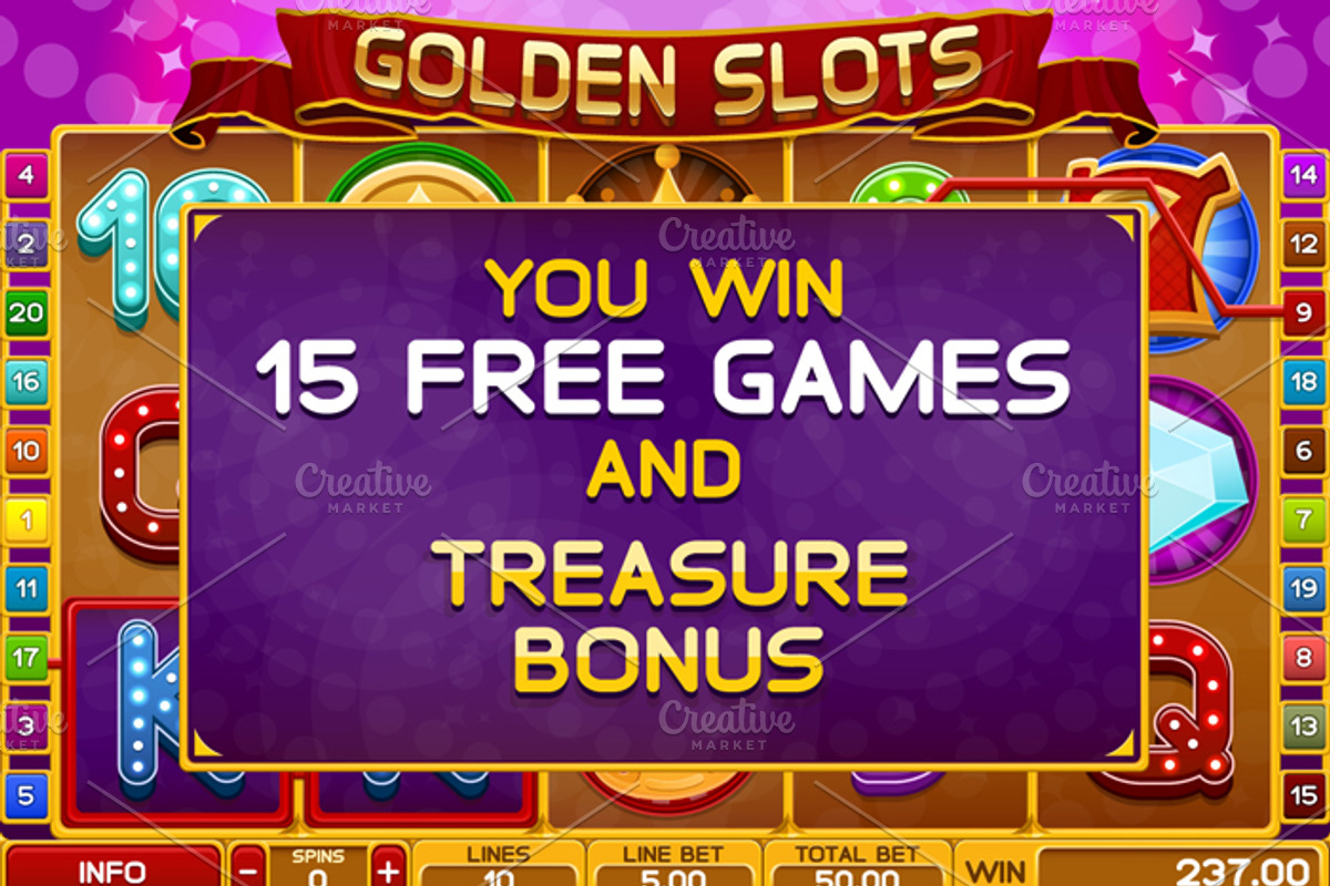 Golden Slots Game Kit, an Illustration by Saranai Store