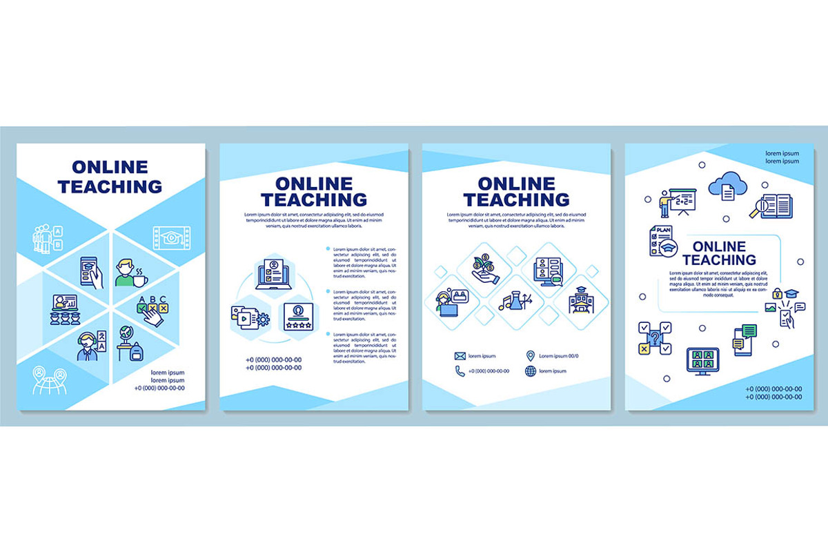 Online teaching brochure template, a Brochure Template by IMG visuals icons
