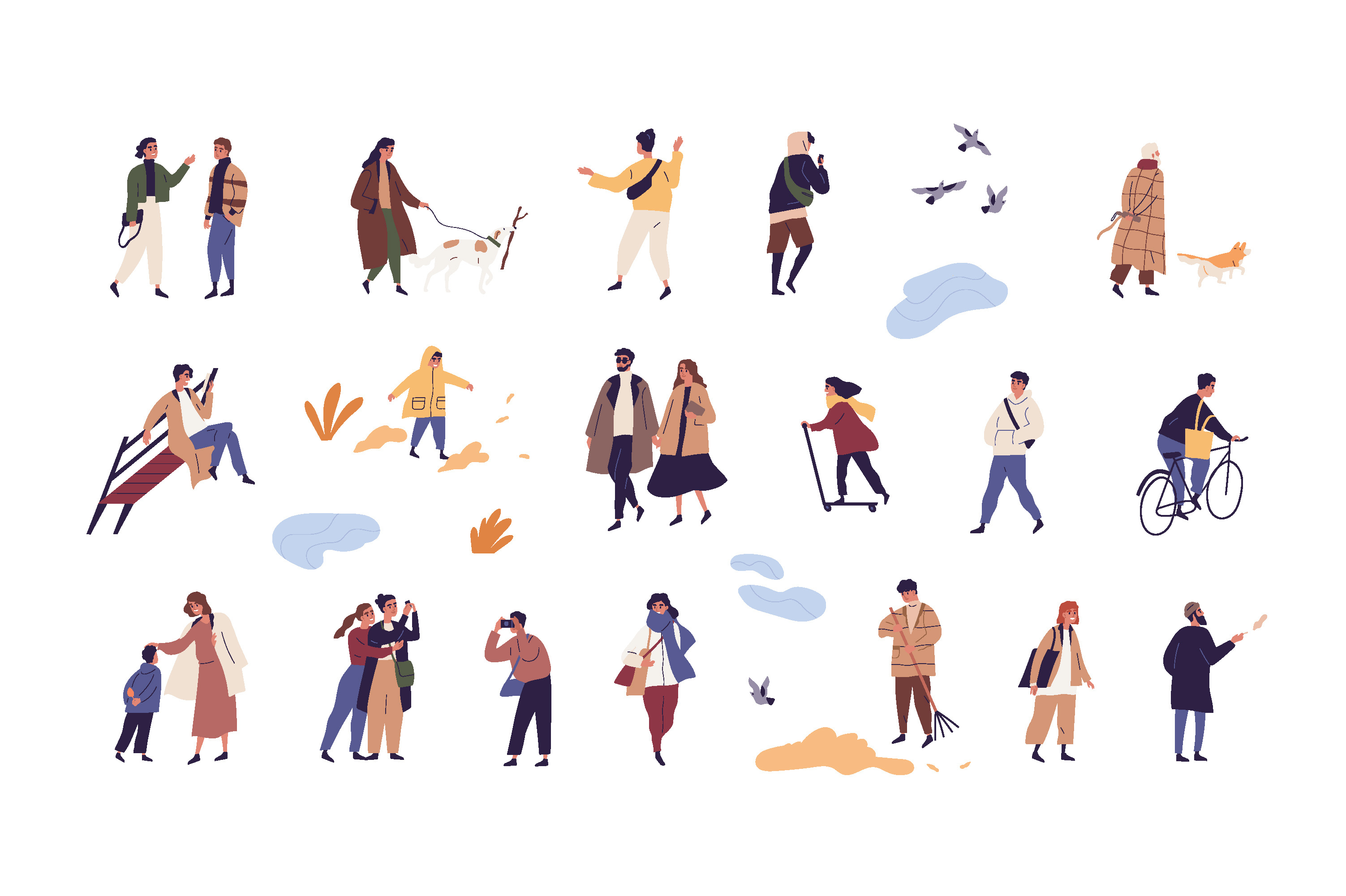 Autumn people set, a Person Illustration by Good Studio
