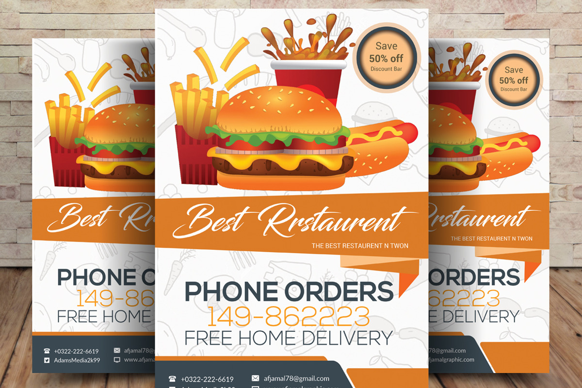 Indian Restaurant Flyer Template, a Flyer Template by graphicforest