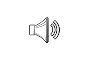 Volume control hand drawn outline doodle icon. | Technology ...