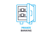 private banking concept , outline icon, linear sign, thin line ...