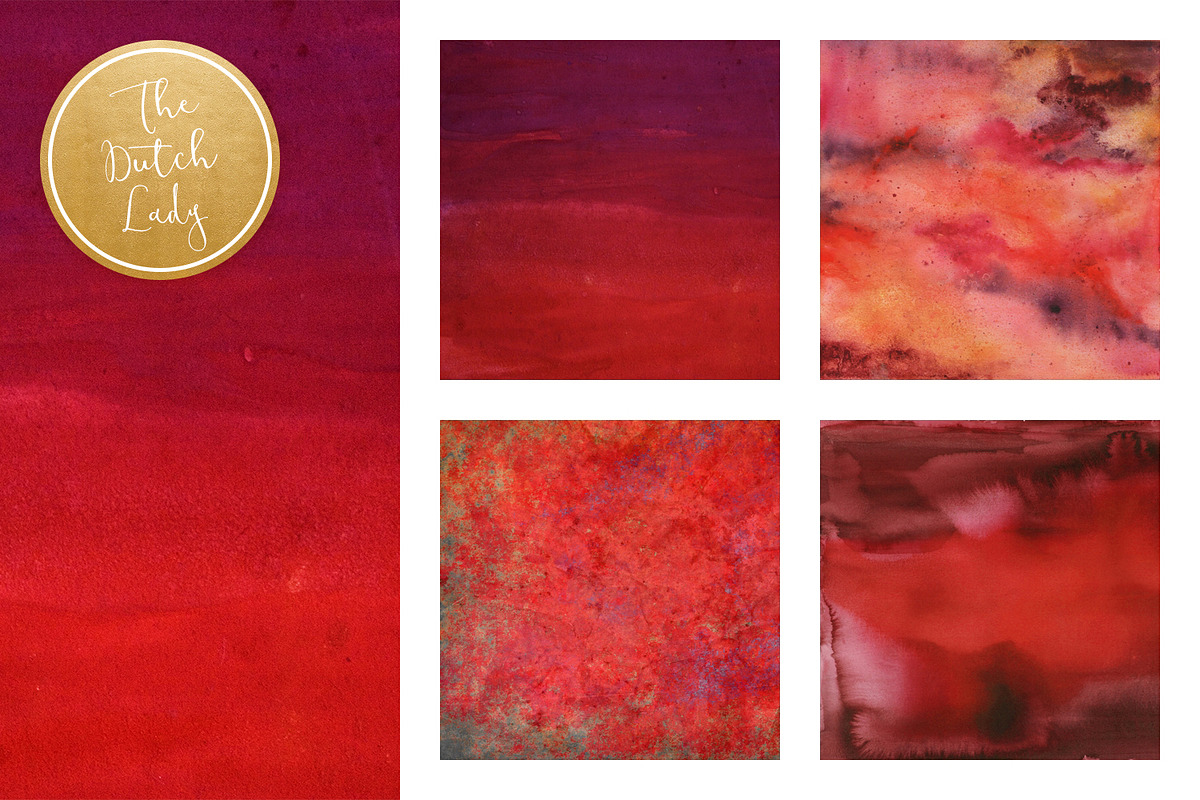 Red Watercolor Scrapbook Papers, a Texture Graphic by The Dutch Lady ...