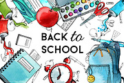 Back to school. Watercolor & vector, an Education Illustration by ...