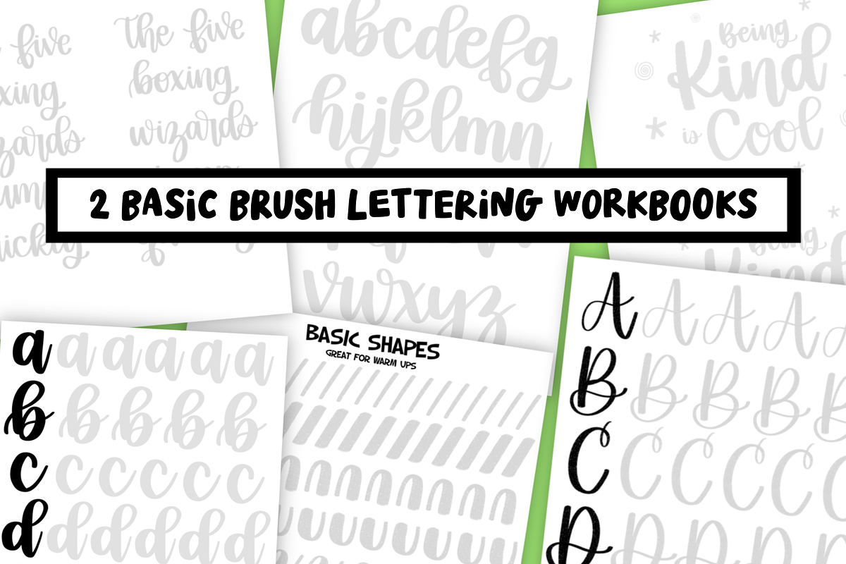 Lettering Practice Workbook Bundle, a Brush Add-On by AlwaysBeColoring